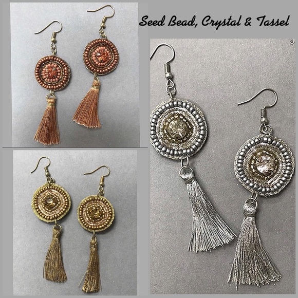 Kyky&Zo | Jewelry | Seed Bead Crystal Tasselboutiquelots Of Colors ...